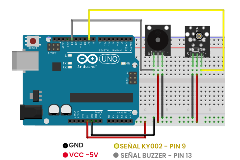 Uso del Sensor de Vibración KY-002 con Arduino - UNIT Electronics